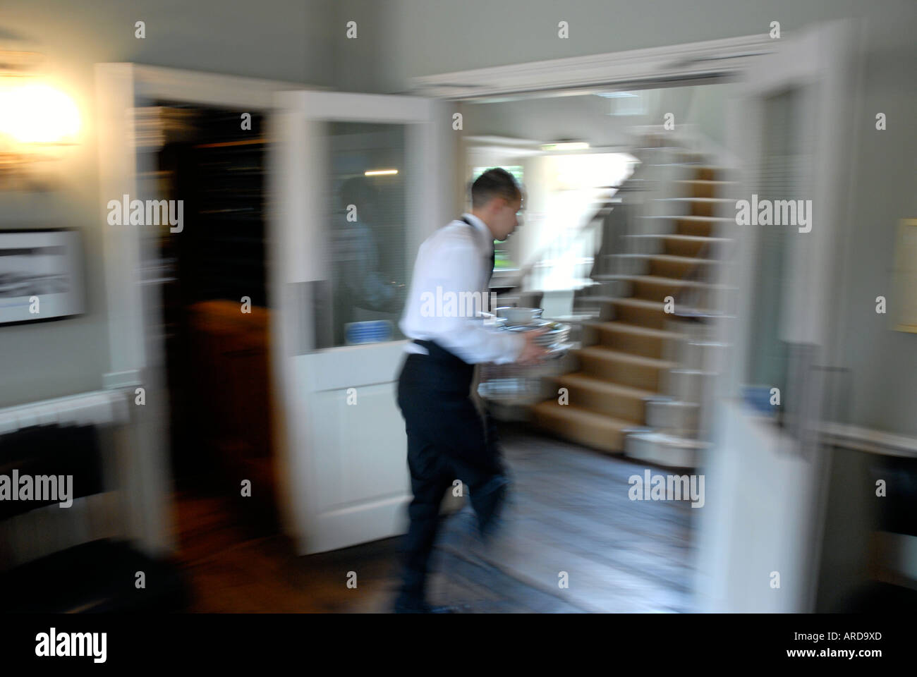 Rushing waiter scene at the Hotel du Vin & Bistro Winchester Hampshire ...