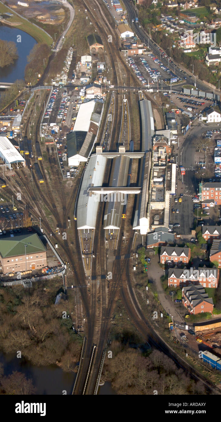 Exeter st davids train station from the air . Exeter. Devon Uk Stock ...