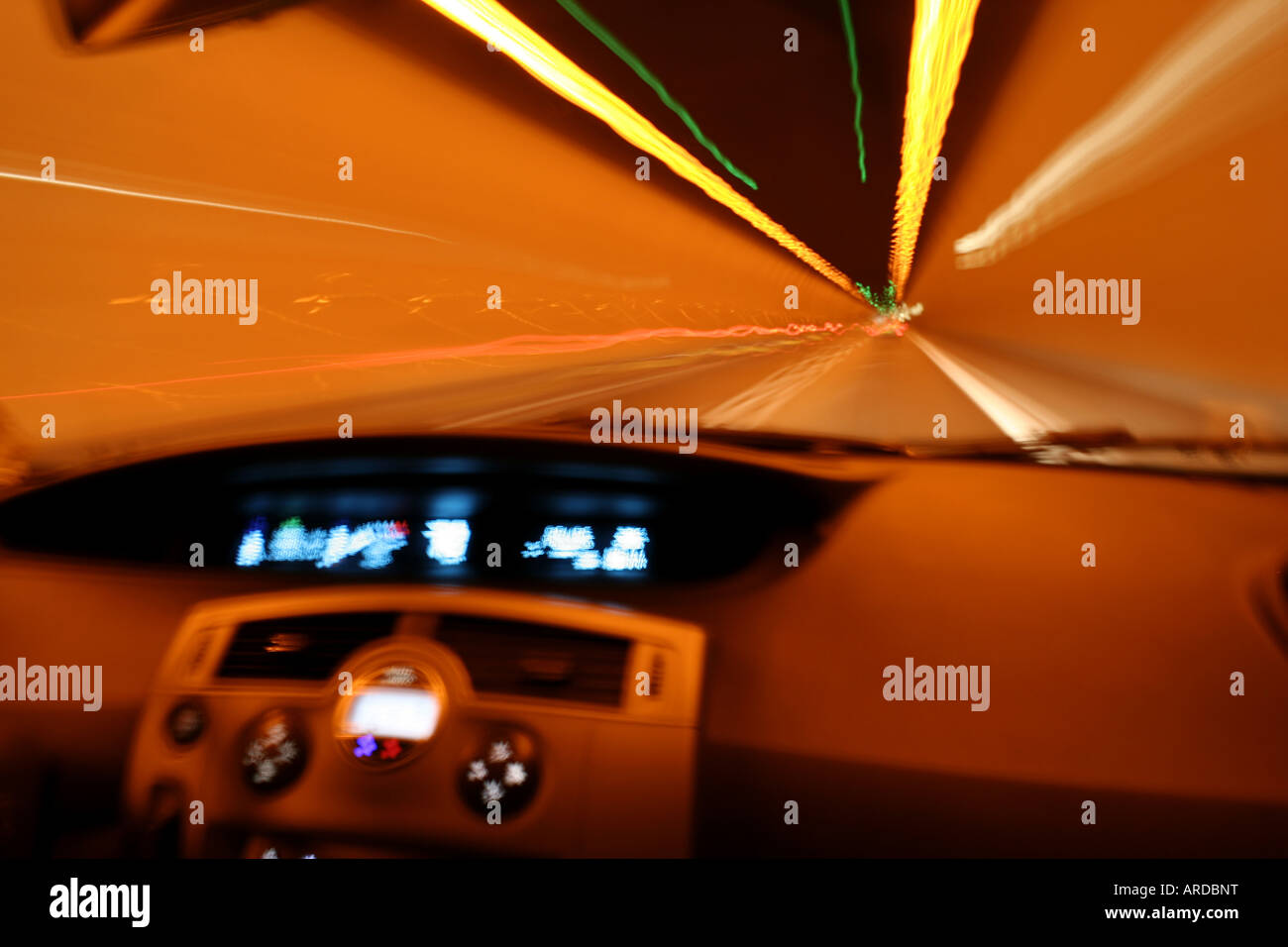 ray in a tunnel; car at night; motion blur Stock Photo - Alamy