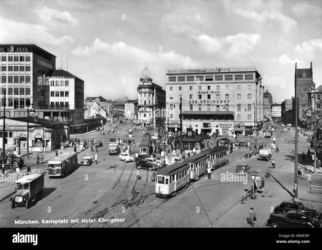 geography / travel, Germany, Munich, Karlsplatz, Western side, view ...