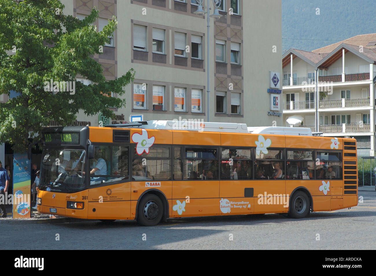 Local bus in the street Stock Photo - Alamy
