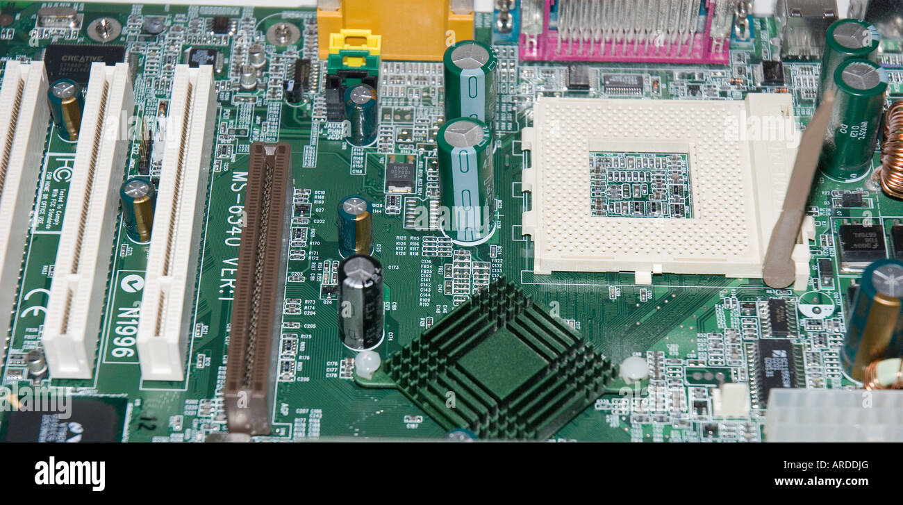 Close up of a computer motherboard Stock Photo - Alamy