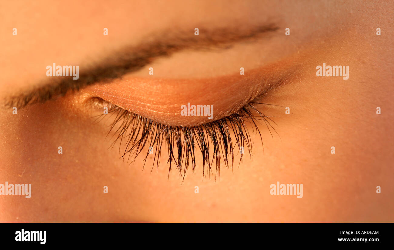 woman face with shut eyes Stock Photo - Alamy