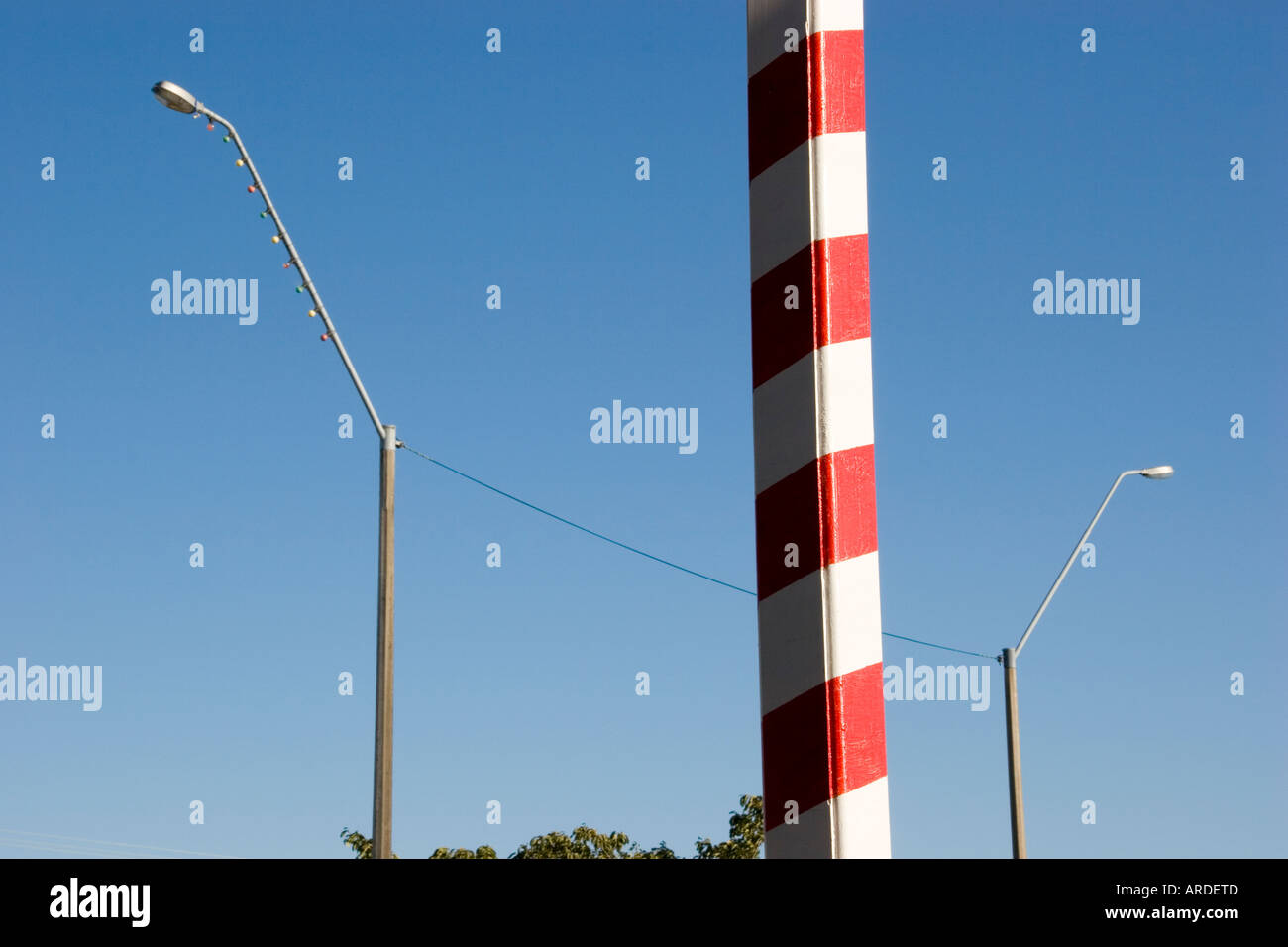 White red striped post light hi-res stock photography and images - Alamy