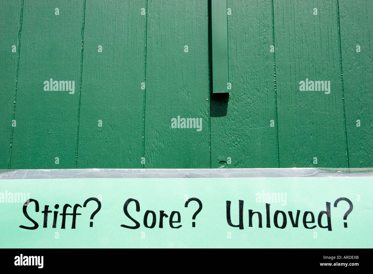 stiff sore unloved sign Stock Photo - Alamy