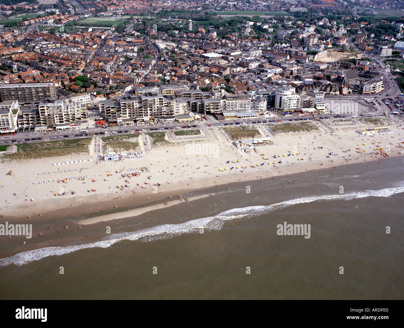Katwijk, Strand mit Kirche, (Luftbild Stock Photo - Alamy
