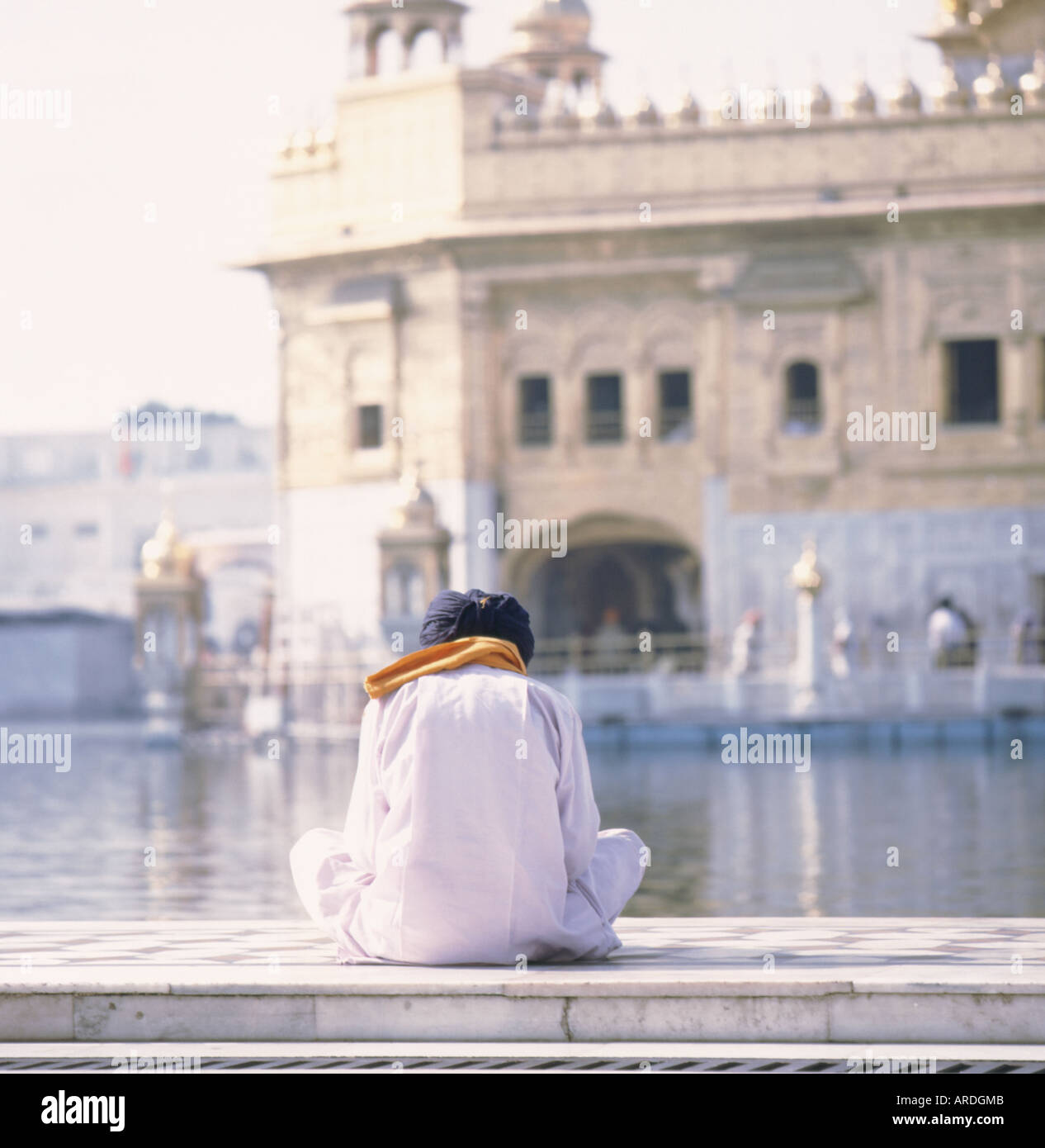 Sikh Gentleman Praying in Temple Stock Photo - Alamy