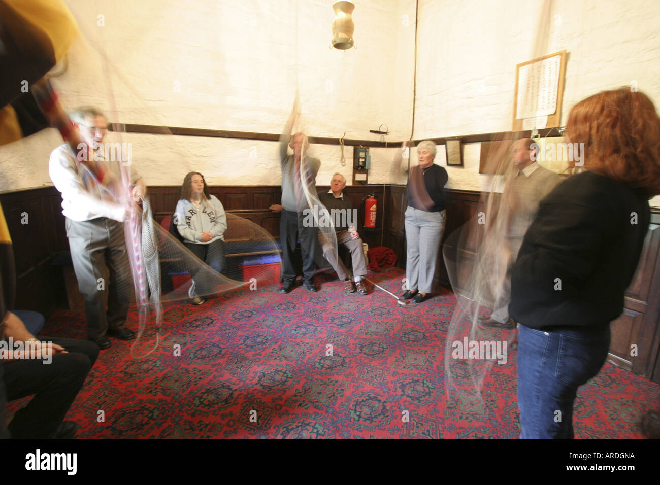 Church bell ropes ringing hi-res stock photography and images - Alamy