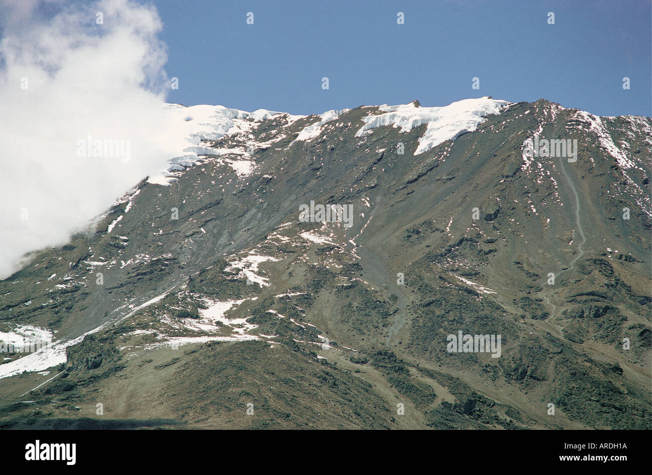 Telephoto view of Gillman s Point and the crater rim of Kibo from the ...