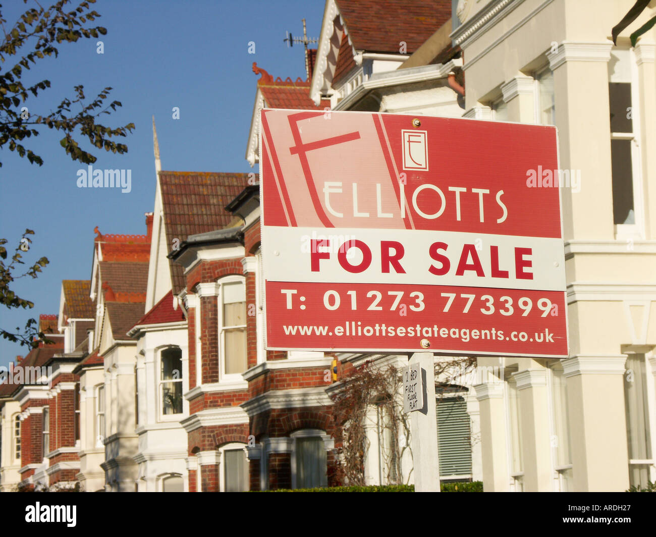 Street of Residential Properties with For Sale Sign Hove East Sussex ...