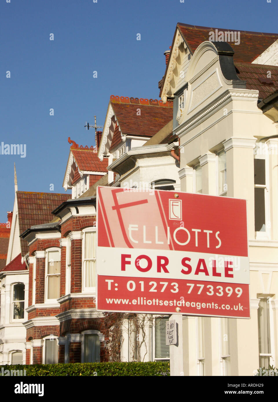 Street of Residential Properties with For Sale Sign Hove East Sussex ...