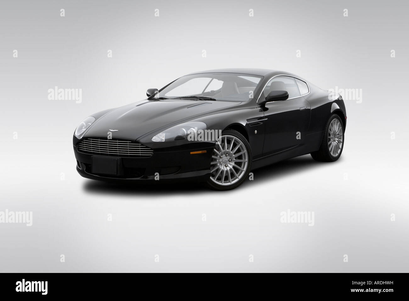 2005 Aston Martin DB9 in Black - Front angle view Stock Photo - Alamy
