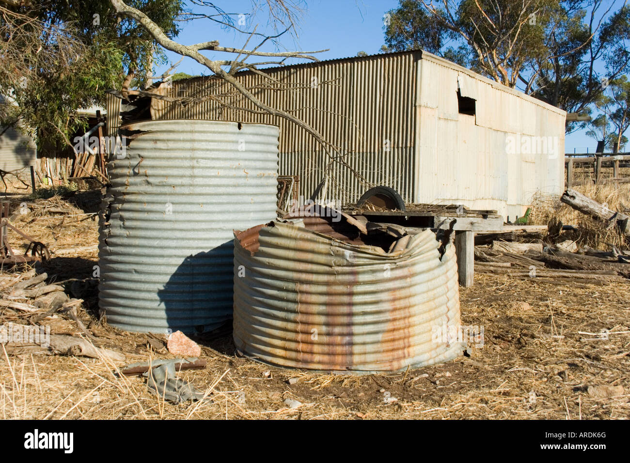 Old galvanised water tanks hi-res stock photography and images - Alamy