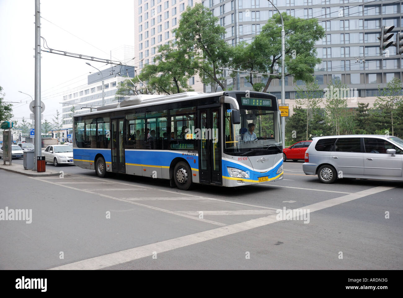 Trolleybus China Asia Beijing Peking City Stock Photo - Alamy