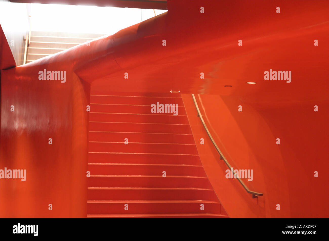 Seattle Washington USA public library Red hallway and stairs Stock ...