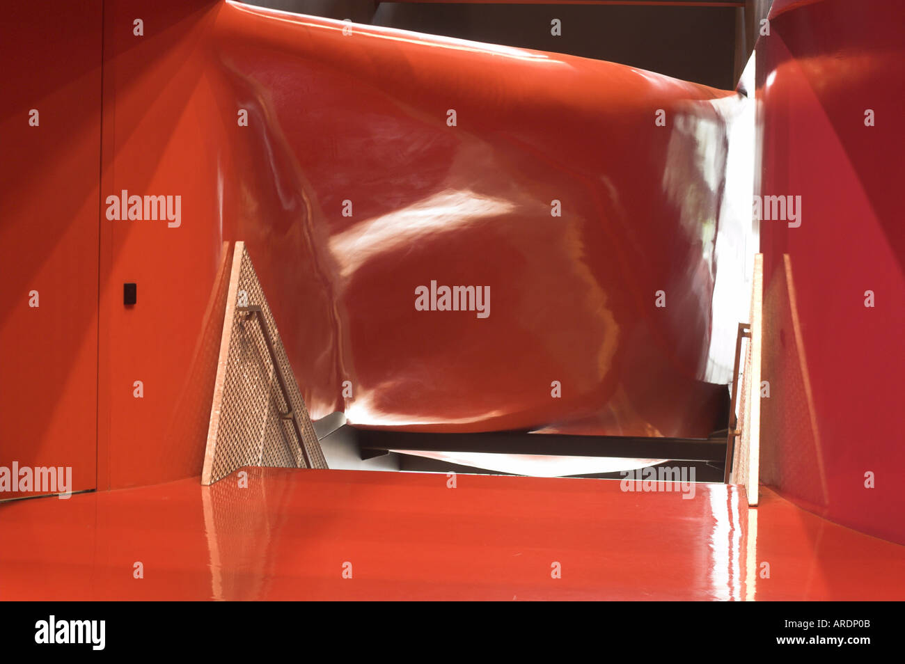 Seattle Washington USA public library Red hallway and stairs Stock ...