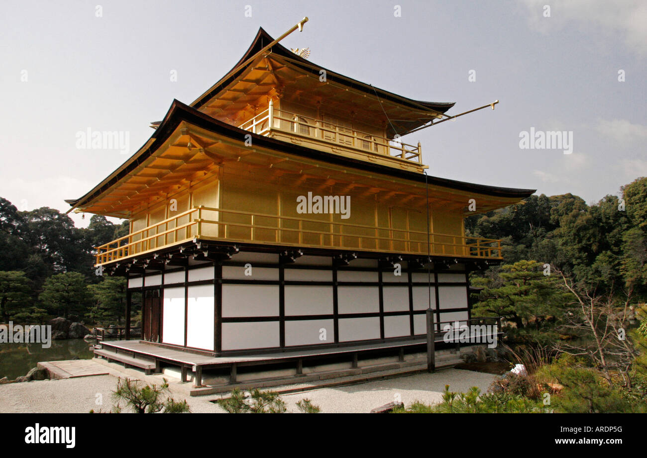 The Golden Pavilion Temple (Kinkaku-ji, Kinkakuji), Kyoto, Japan Stock ...