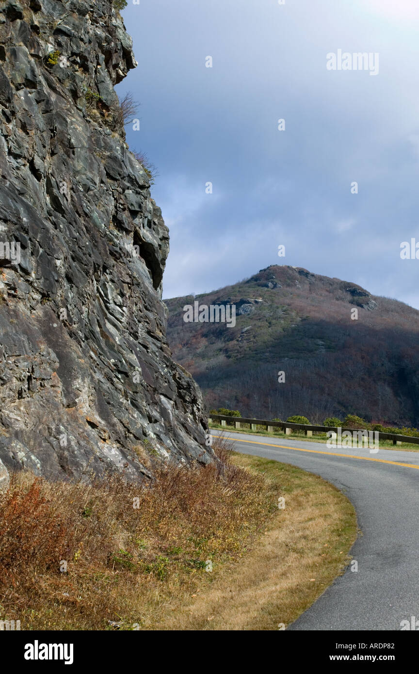 Blue Ridge Parkway, drive, mountain slate, and curve Stock Photo - Alamy