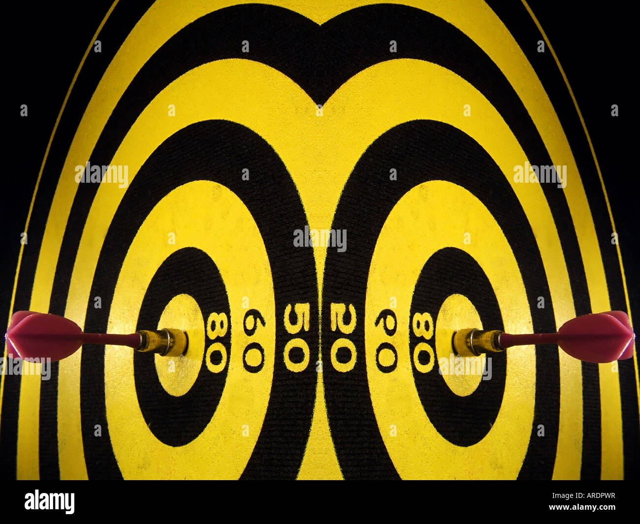 Close-up image of a bullseye; mirror image Stock Photo - Alamy