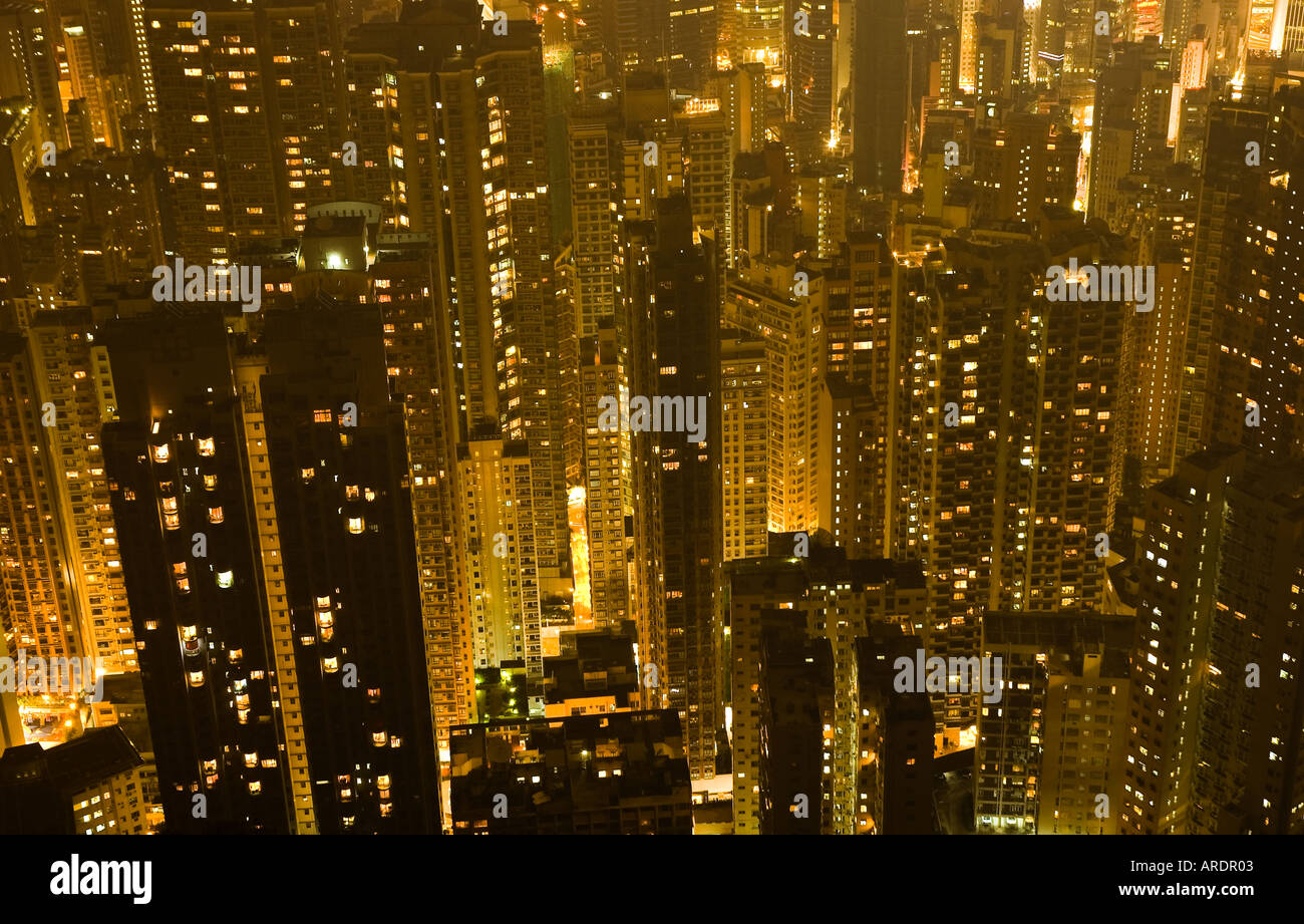 High rise apartments are crammed together on Hong Kong Island Stock ...