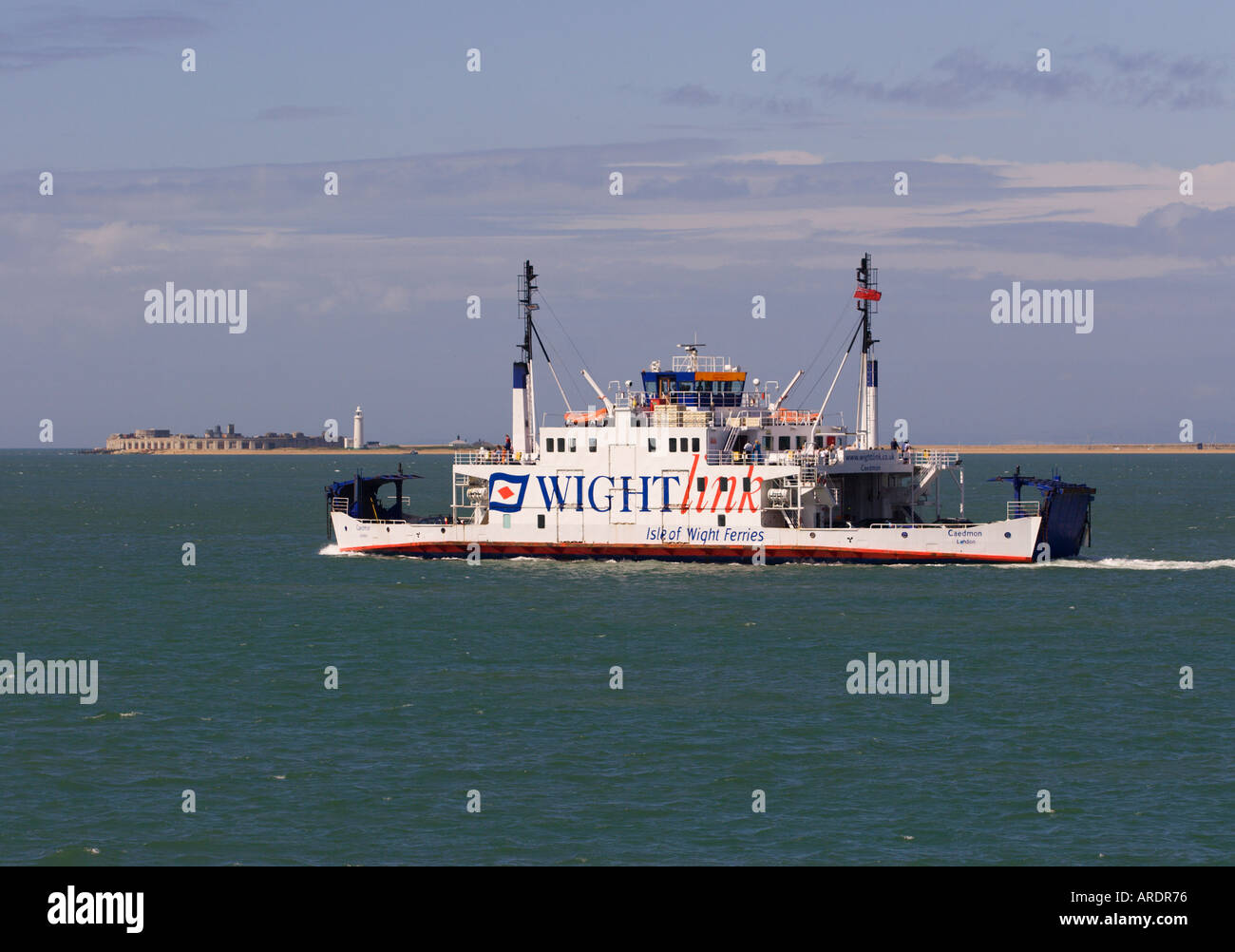Wightlink Isle of Wight ferry Caedmon with Hurst Castle built by King ...