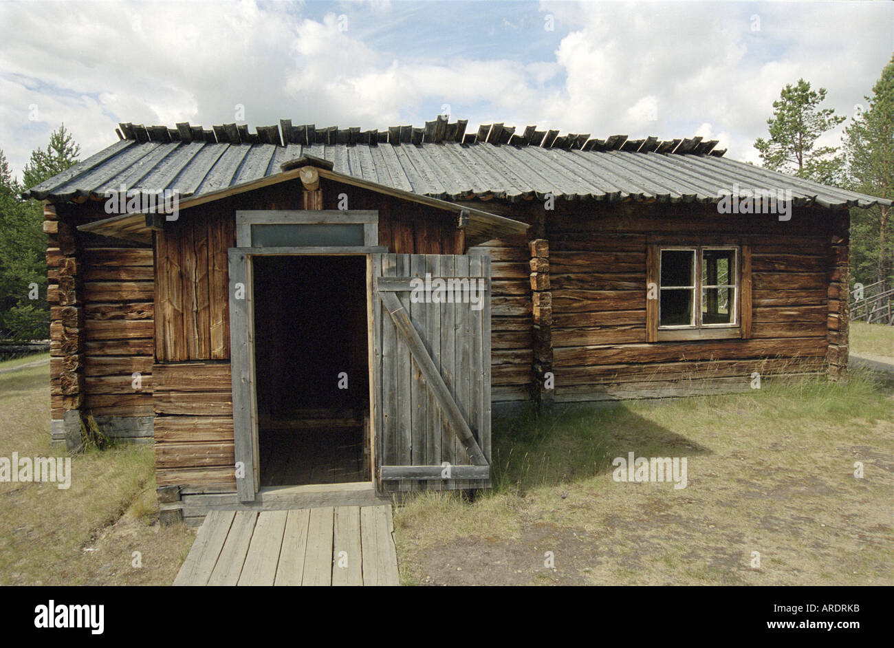 Wooden house Siida Museum Inari Finland Stock Photo - Alamy