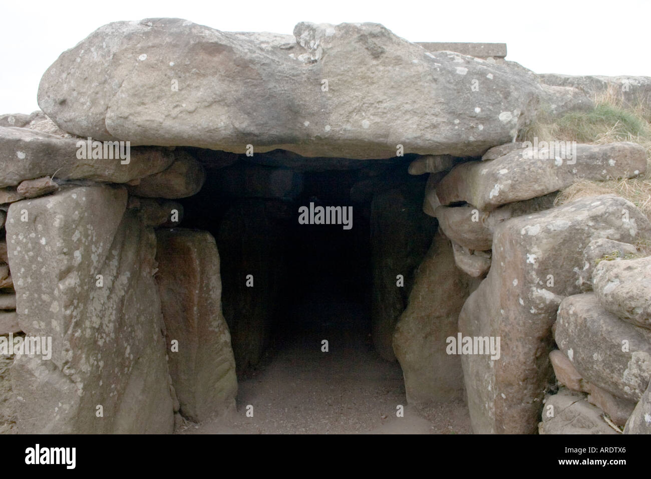 Inner entrance to West Kennet Long Barrow Avebury Wiltshire over 5000 ...