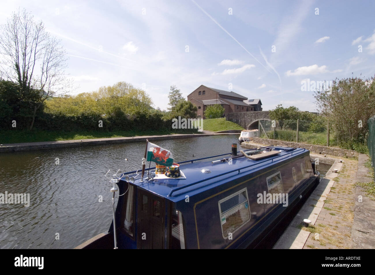 Canal Boats on the Brecon Canal Mid Wales Stock Photo - Alamy