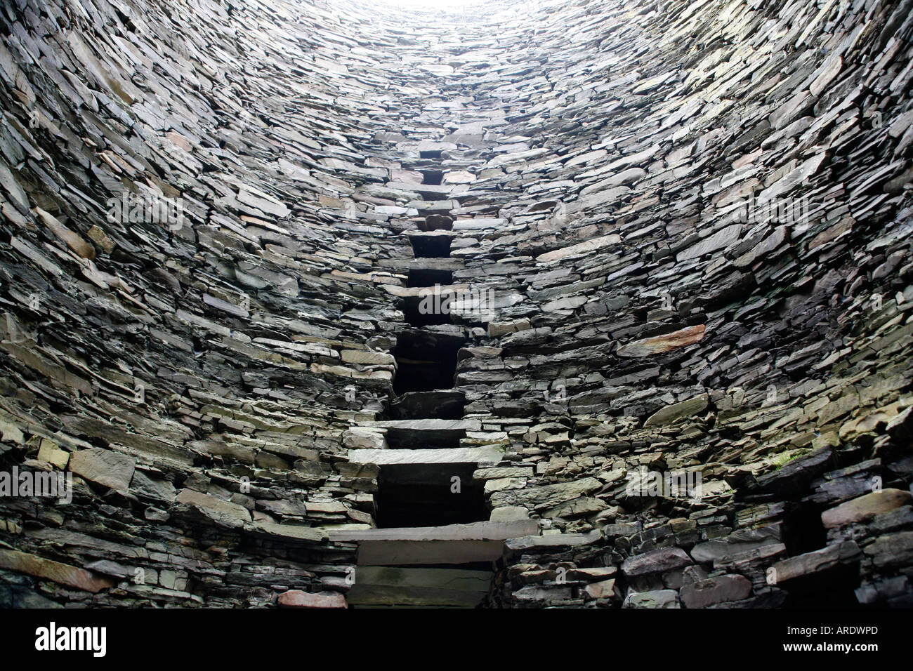 Interior view of Mousa Broch, Island of Mousa, Shetland, Scotland Stock ...