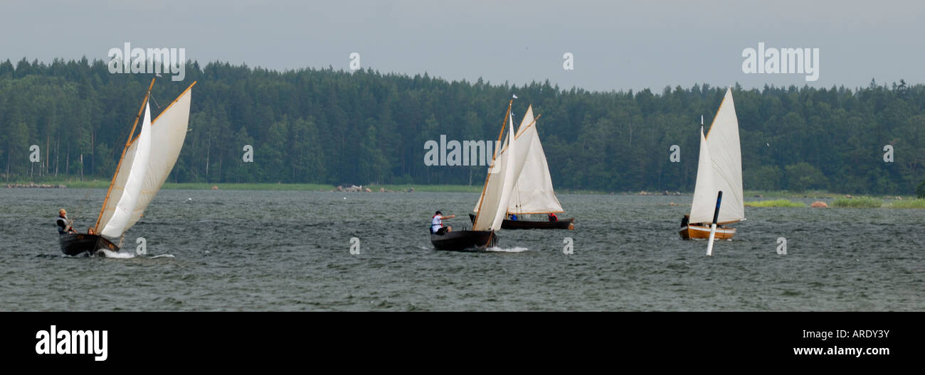 A small ship race, a traditional wooden sailing boats race in the ...