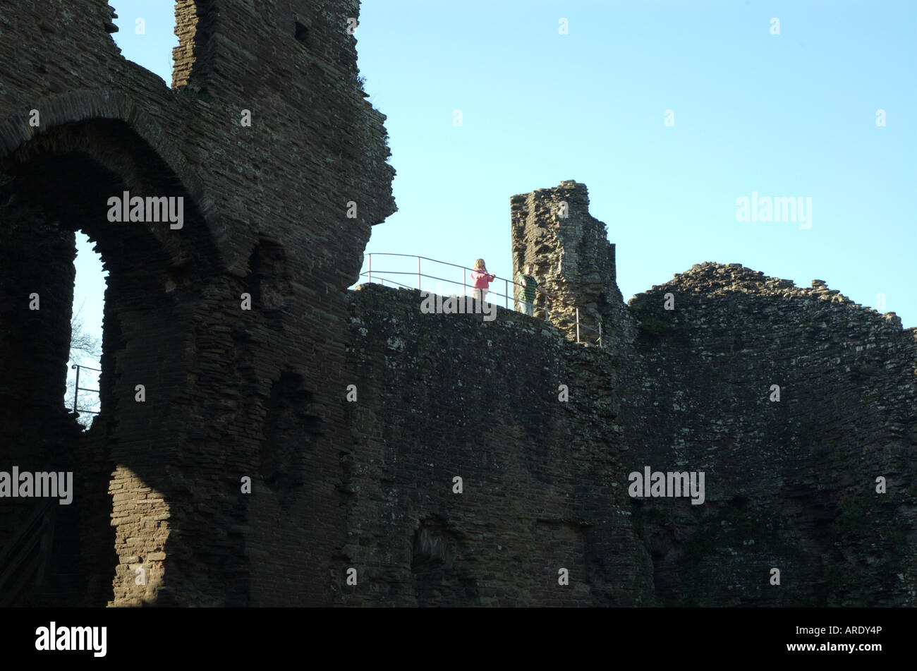 Castle wall and wall-walk Stock Photo - Alamy