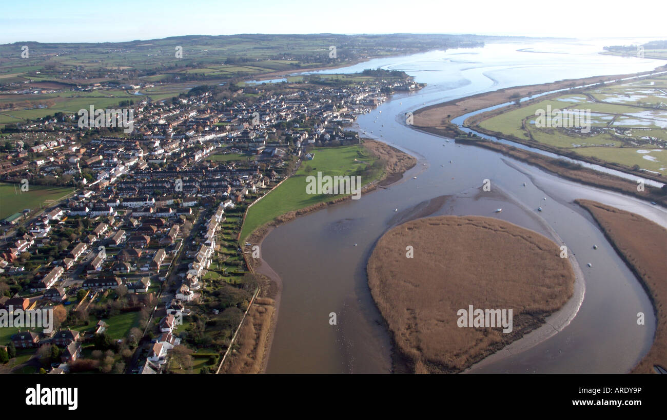 Aerial views over Topsham. Exeter. Devon. UK Stock Photo - Alamy