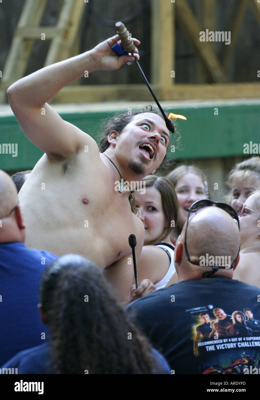 fire eater show at King Richard s Faire 2005 Carver Massachusetts Stock ...