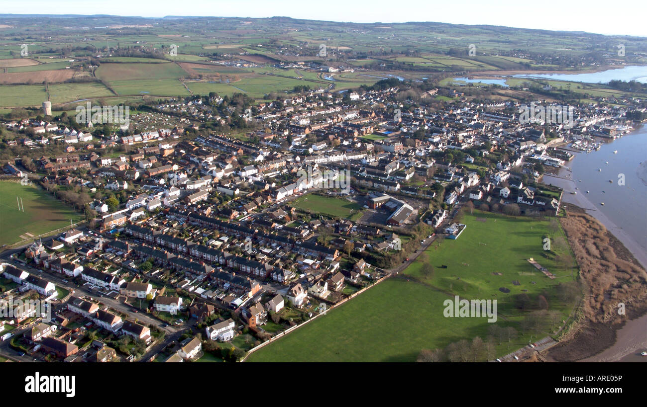 Aerial views over Topsham. Exeter. Devon. UK Stock Photo - Alamy