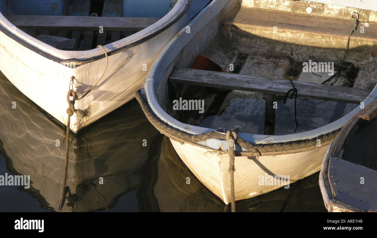 Small white boats Stock Photo - Alamy