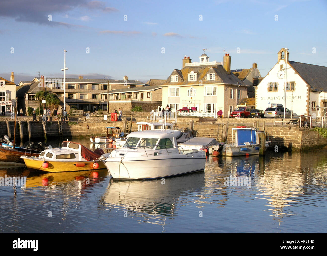 West Bay Dorset - working harbour Stock Photo - Alamy