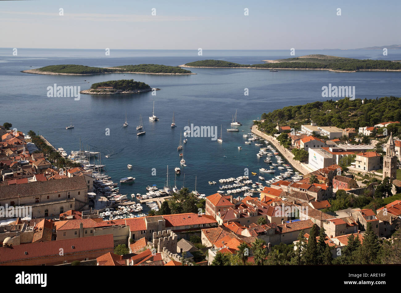 Croatia. Hvar. view from castle Stock Photo - Alamy