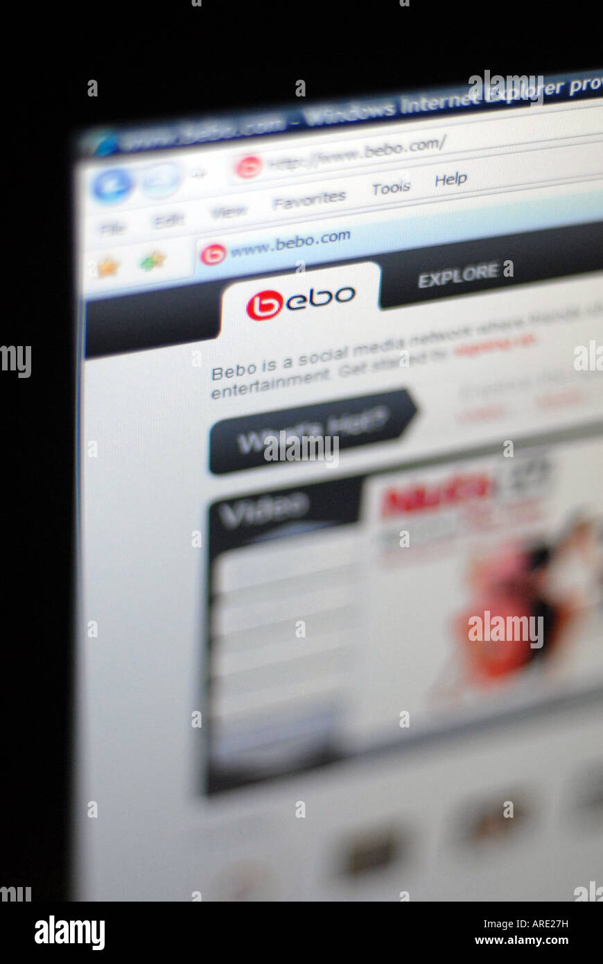 bebo website - shallow depth of field / creative focus Stock Photo - Alamy