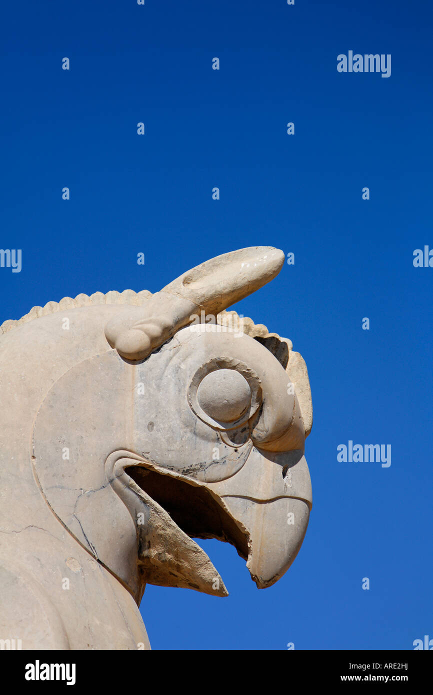 Sculpture of a double headed homa bird Persepolis Iran Stock Photo - Alamy
