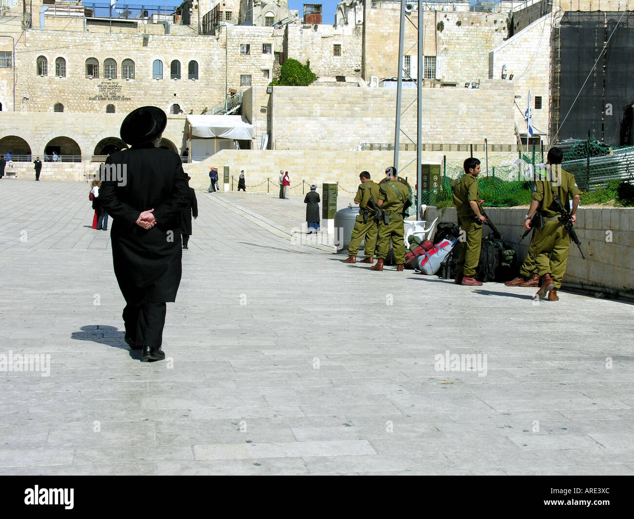 Ultra orthodox Jew heads for morning prayer at the Western Wall ...