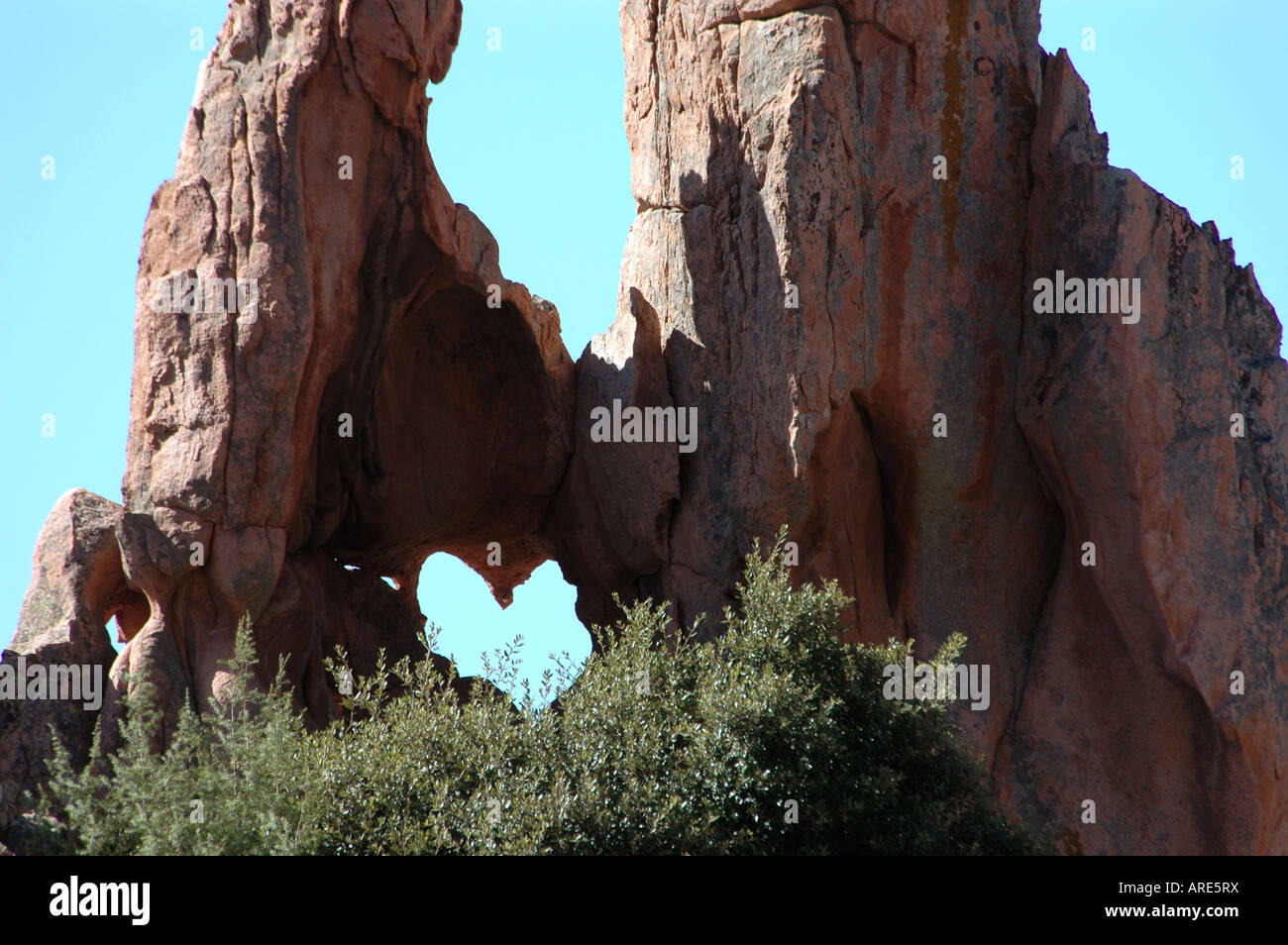 Cliffs with famous heart shaped hole, north of Porto, west coast ...
