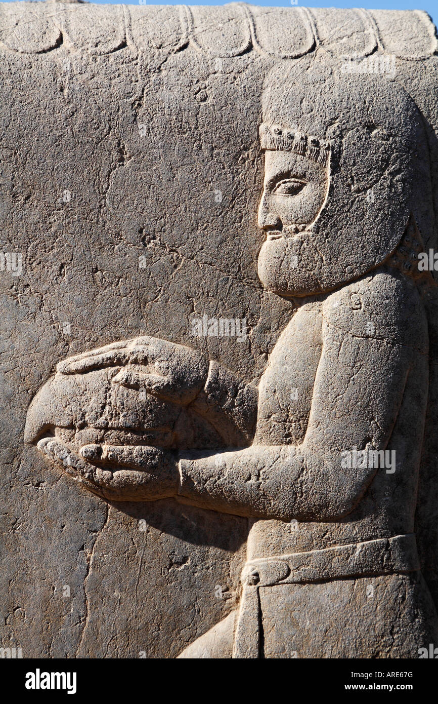 Bas relief of a man bringing gifts to the Persian king Persepolis Iran ...