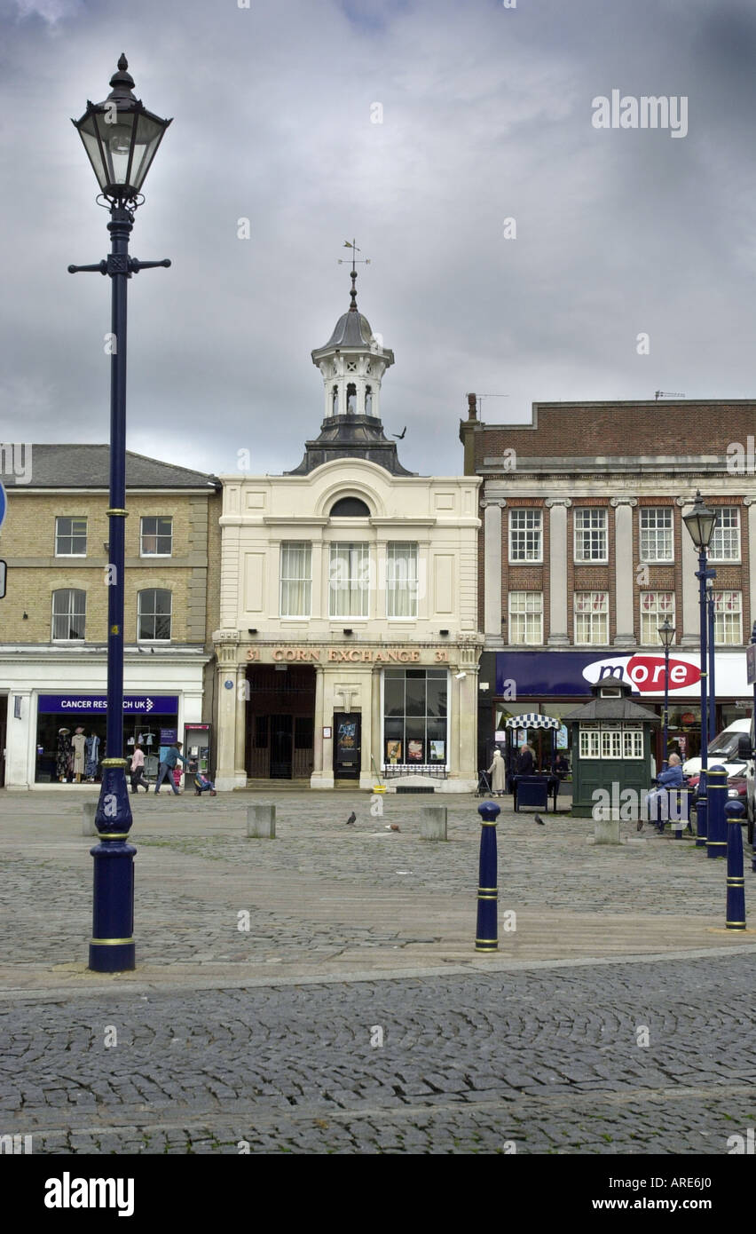 The old market square Hitchin Hertfordshire UK showing the Corn ...