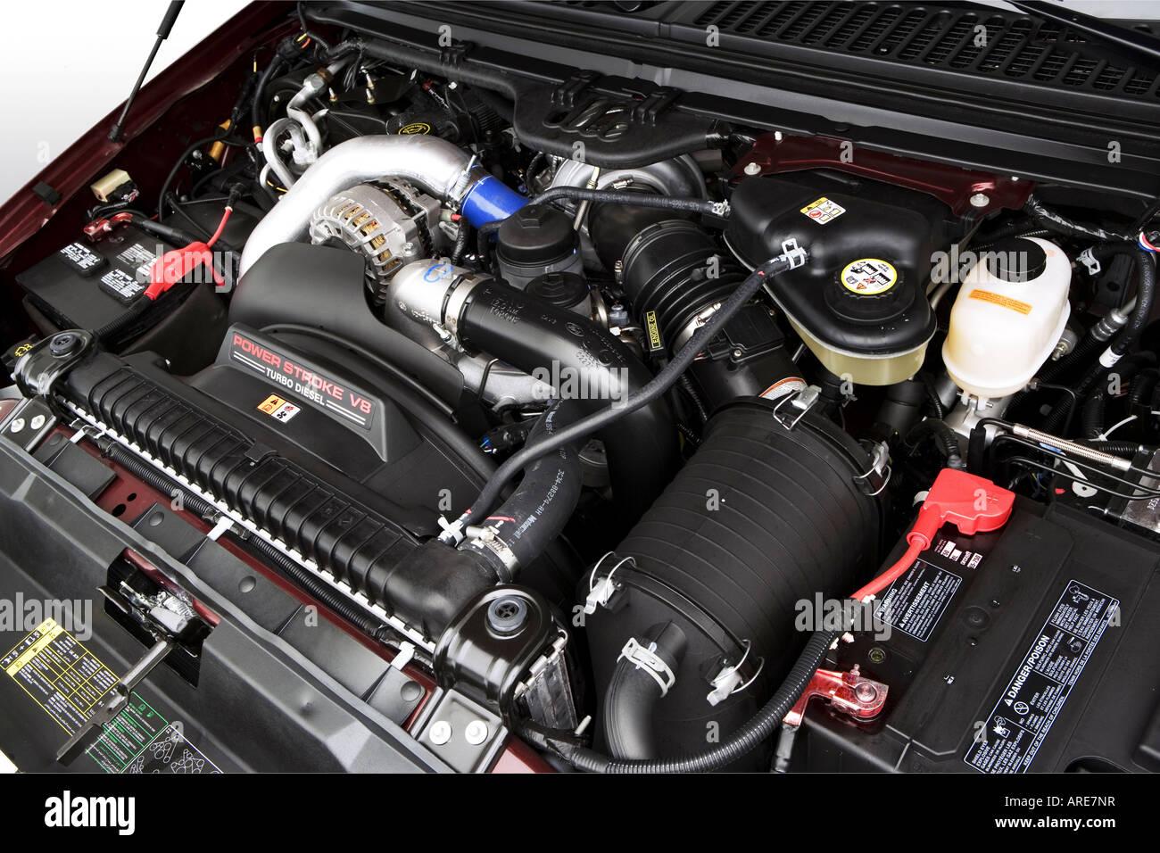 2006 Ford F-250 SD XLT in Red - Engine Stock Photo - Alamy