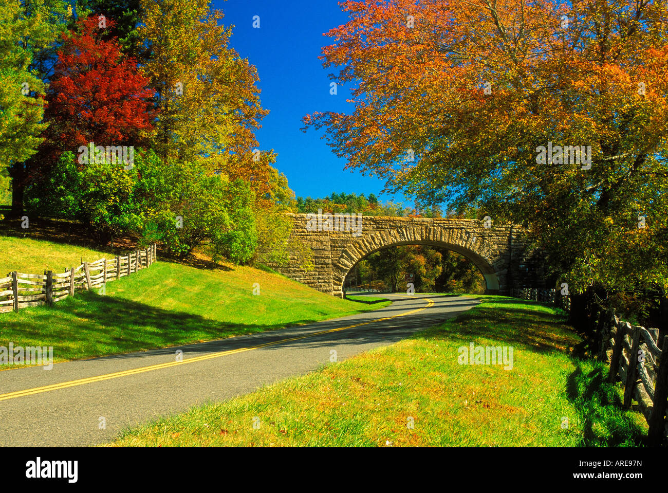 Blue ridge parkway appalachian mountains stone bridge hi-res stock ...