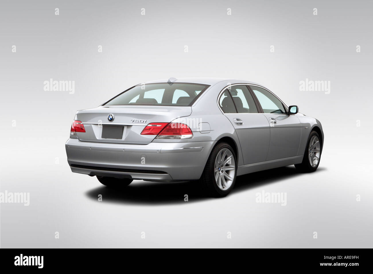 2006 BMW 7-series 750i in Silver - Rear angle view Stock Photo - Alamy