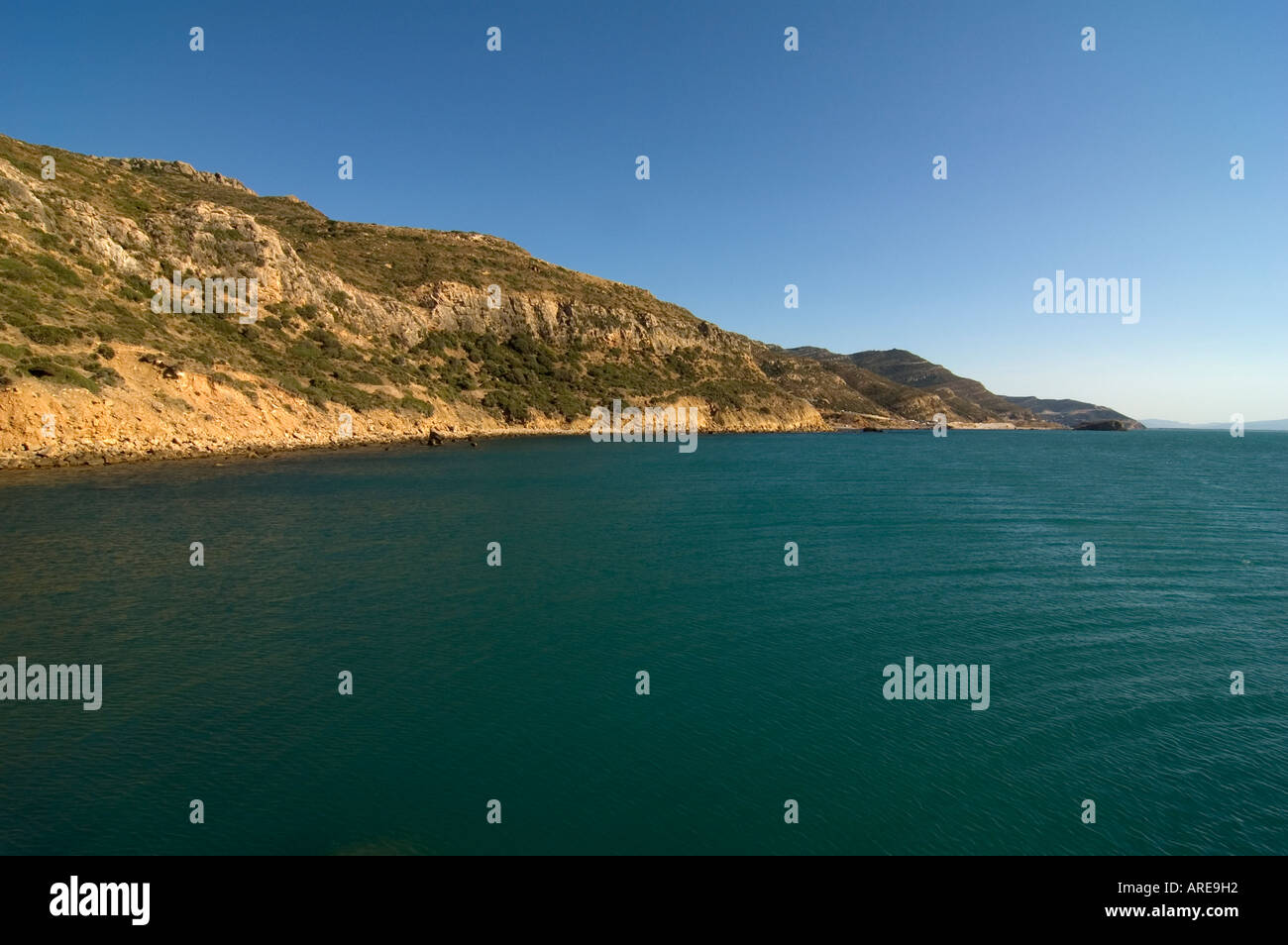 Coastal scenery at the Cap Bon peninsula, a pristine mediterranean sea ...