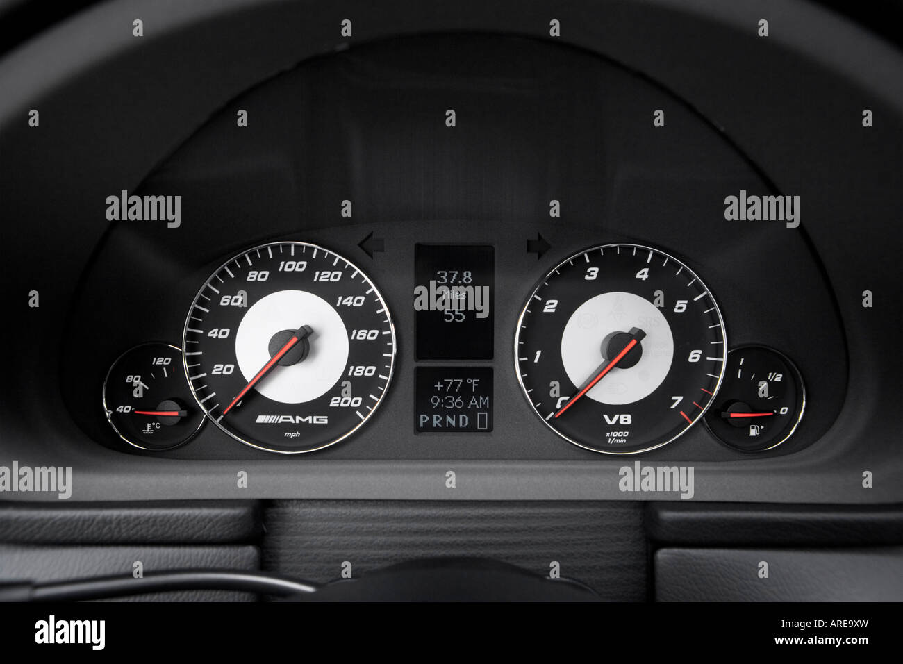 2005 Mercedes-Benz C55 AMG in Red - Speedometer/tachometer Stock Photo ...