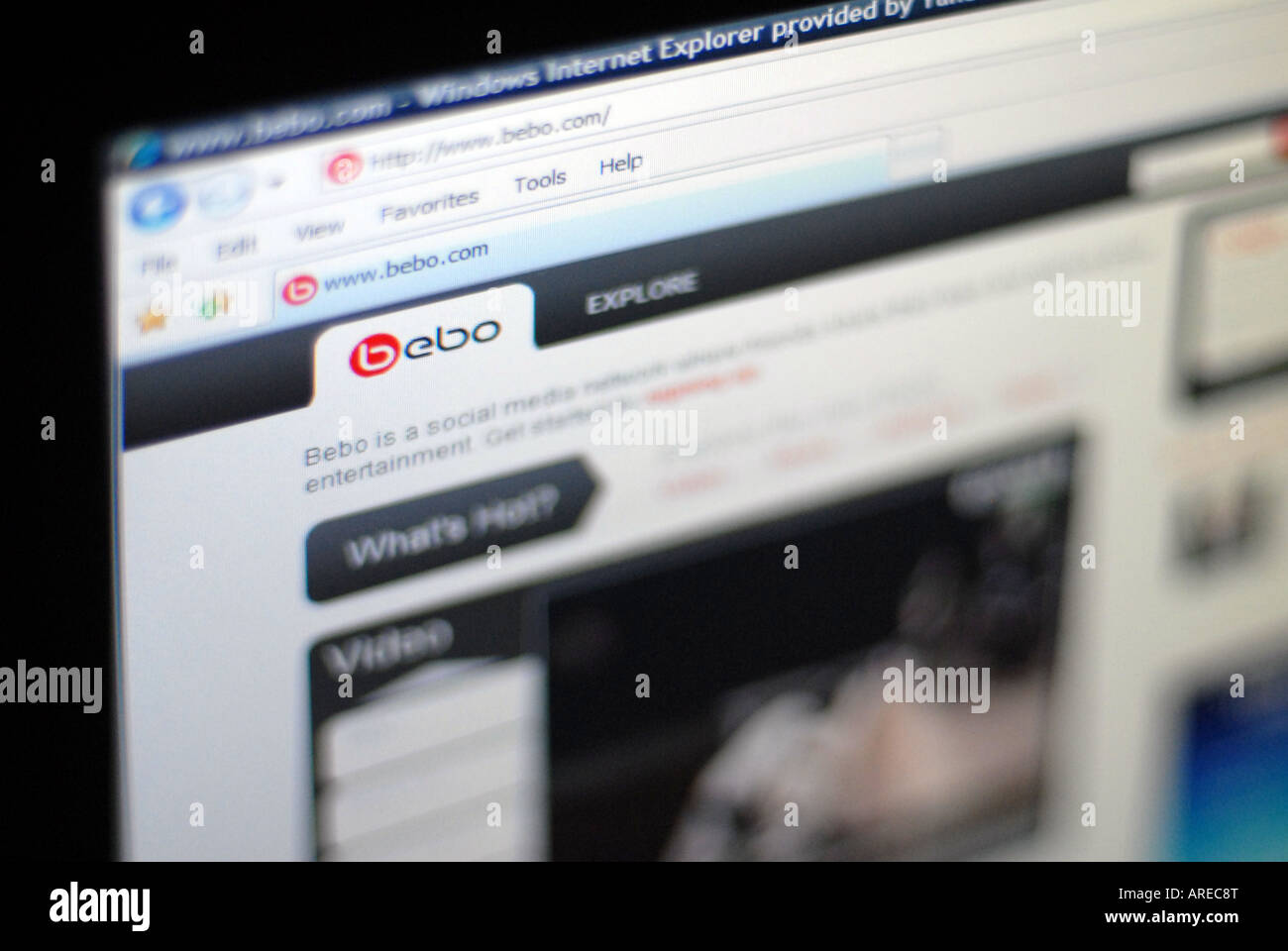 bebo website - shallow depth of field / creative focus Stock Photo - Alamy