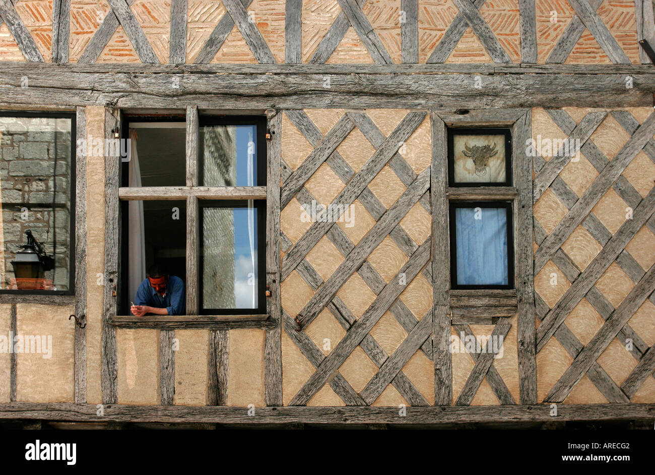 Medieval timber frame house; detail Stock Photo - Alamy